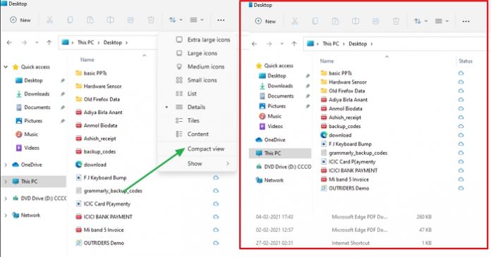 How To Enable or Disable Compact View in File Explorer in Windows How To Enable or Disable Compact View in File Explorer in Windows
